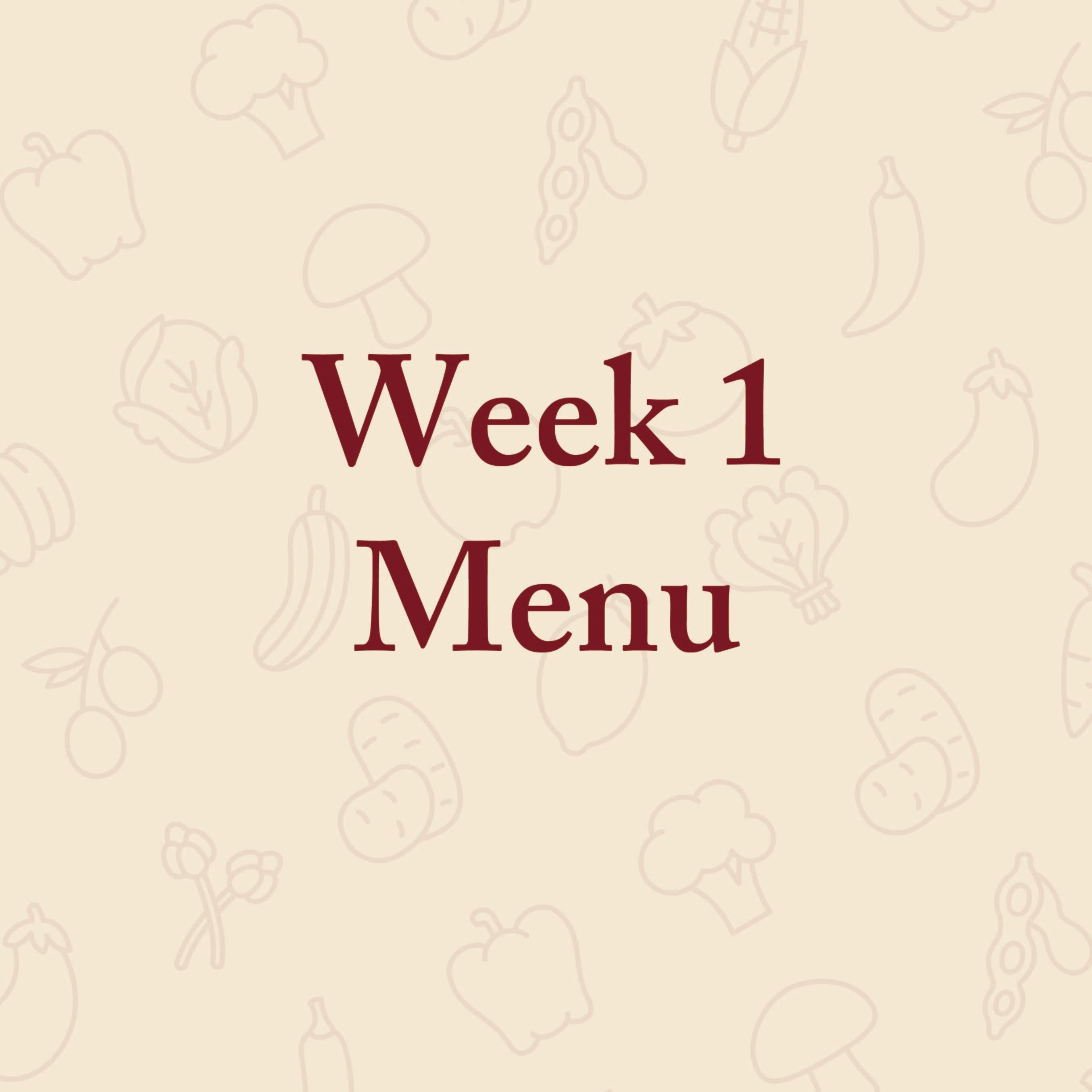 Week 1 Menu – Tiffins by Shayona